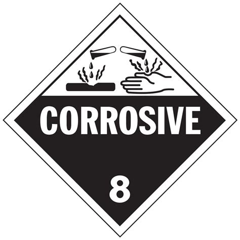 Corrosive Class 8 Placard Sign Sticker Raneys Truck Parts
