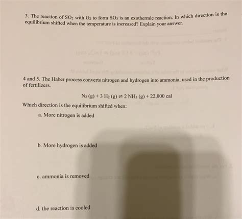 Solved 3 The Reaction Of So2 With O2 To Form So3 Is An