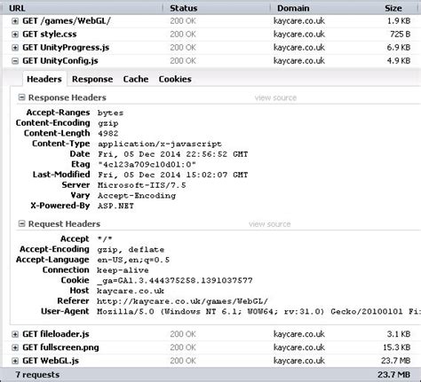 solved iis configuring it to serve out the new webgl stack files