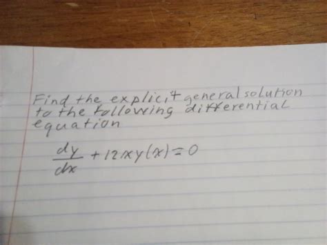 Solved Find The Explicit General Solutionto The Following