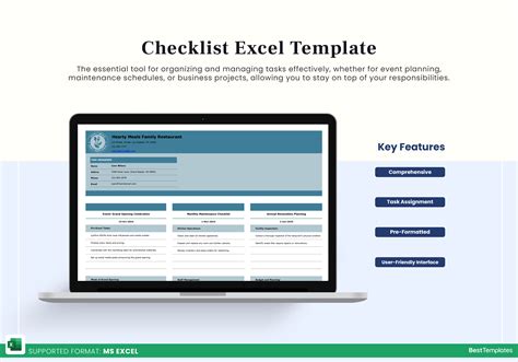 Checklist Excel Template Best Templates