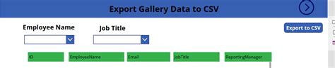 export filtered gallery data to csv using filter a power platform