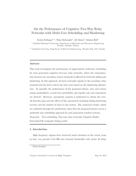 pdf on the performance of cognitive two way relay networks with multi