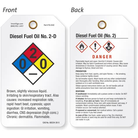Diesel Fuel Oil Labels