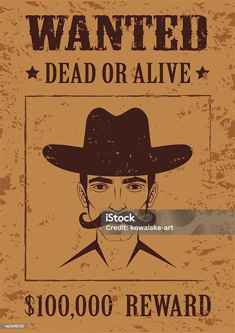 서부극 벡터 포스터 현상수배 방전됨 또는 유지 현상수배 포스터에 대한 스톡 벡터 아트 및 기타 이미지 현상수배 포스터 죽음 물리적 묘사 카우보이 Istock