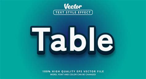 Premium Vector Editable Text Effect Table Text With White And Blue Color Style