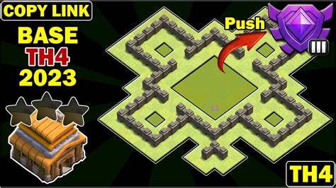 New Th4 Hybrid War Base 2023 Base Th4 Clash Of Clans Youtube