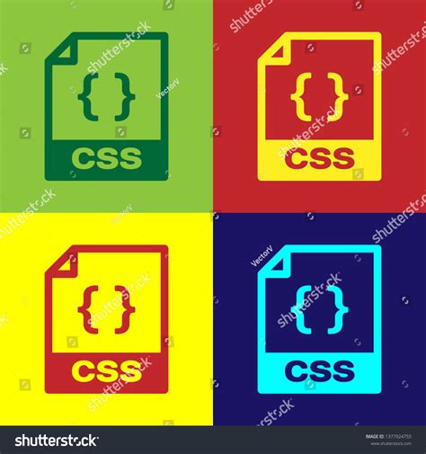 Color Css File Document Icon Download Stock Vector Royalty Free