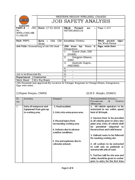 Jsa Dismantling Cm Shed Pdf Personal Protective Equipment Grinding Abrasive Cutting