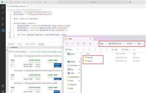create folder structure from csv using powershell