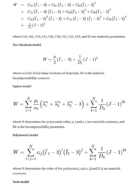 Hyperelastic Material Models And Curve Fitting03 Pdf