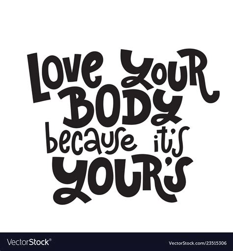 Body Positive Quotes Royalty Free Vector Image