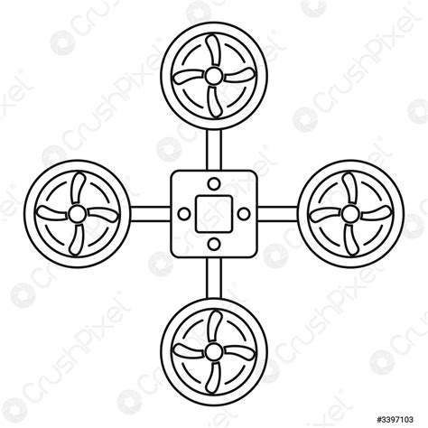 Spy Drone Icon Outline Style Stock Vector 3397103 Crushpixel