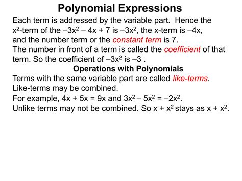 6 Polynomial Expressions And Operations Pptx