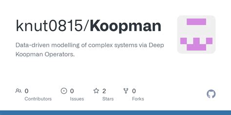 Github Knut0815koopman Data Driven Modelling Of Complex Systems Via
