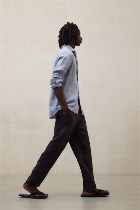 Dark Grey Ethiwin Linen Trousers For Men Ecoalf