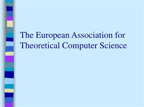 Ppt Thirty Years In Theoretical Computer Science Powerpoint