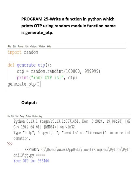 Generate Otp In Python Using Random Module Pdf