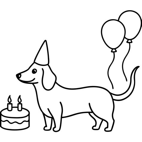 Perro Salchicha Para Colorear Para Niños 46965224 Vector En Vecteezy