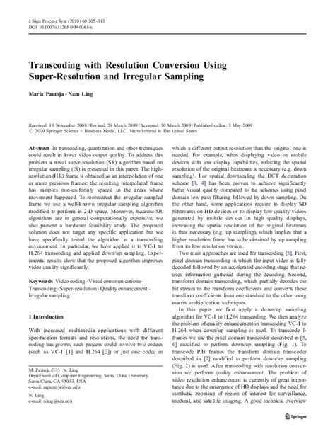 Pdf Transcoding With Resolution Conversion Using Super Resolution And