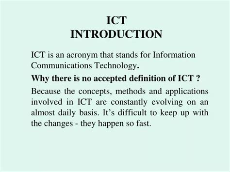 PPT ICT INTRODUCTION PowerPoint Presentation Free Download ID