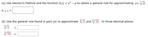solved a use newton s method and the function f x xh