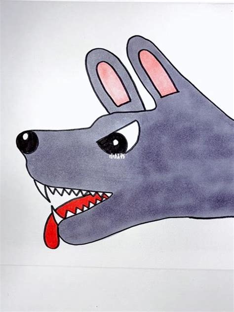 儿童简笔画大灰狼 小简笔画大灰狼 苗苗知道