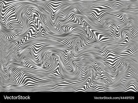 Abstract Monochrome Stripes Of Waves Liquid Zebra Vector Image
