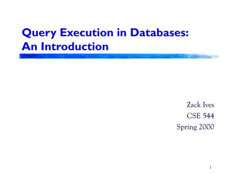 Ppt Query Execution In Databases An Introduction Powerpoint Presentation Id5141847