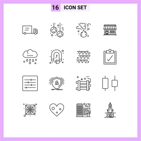 16 Universal Outlines Set For Web And Mobile Applications Cloud Store