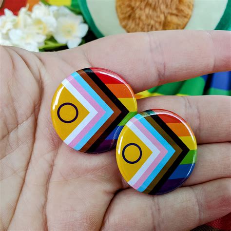 Intersex Inclusive Progress Pride Flag Accessories 125 Inch Pins