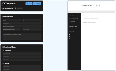 Github Areeblogic Clean Cv Generator