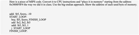 solved here is a piece of mips code convert it to cpu