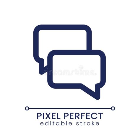 Messenger Pixel Perfect Linear Ui Icon Stock Illustration