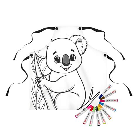 Apron Coloring Kit With 10 Fabric Markers Koala Davinci In You