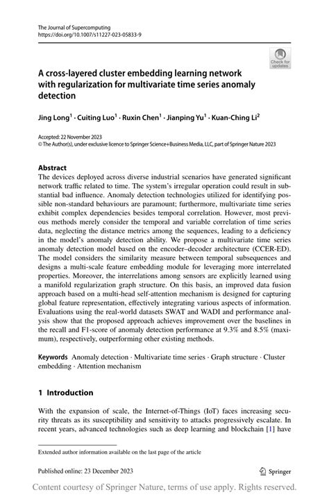 A Cross Layered Cluster Embedding Learning Network With Regularization For Multivariate Time