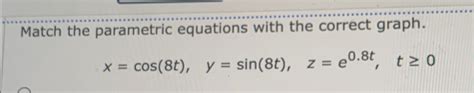 Solved Match The Parametric Equations With The Correct