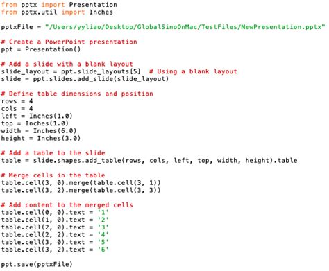 Create Table With Merged Cells On Pptx