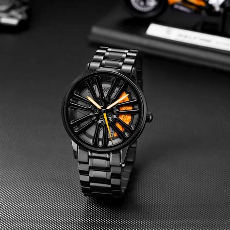 Hmnwatch Reloj De Rin De Carro Giratorio Estilo Y Pasión Automotriz