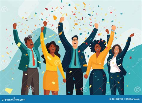 Set Of Lively Gathering Of Characters Joyfully Celebrating Dancing