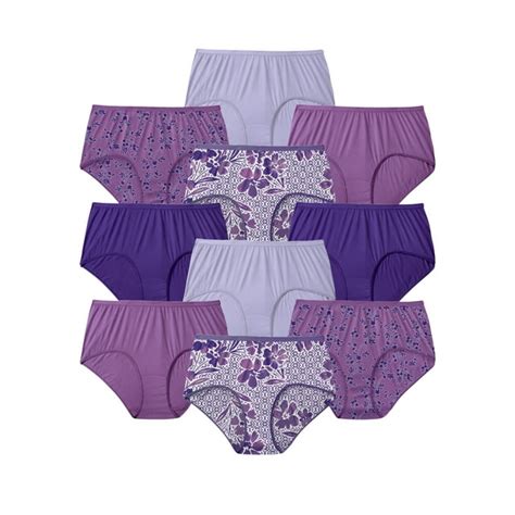 Comfort Choice Womens Plus Size Cotton Brief 10 Pack