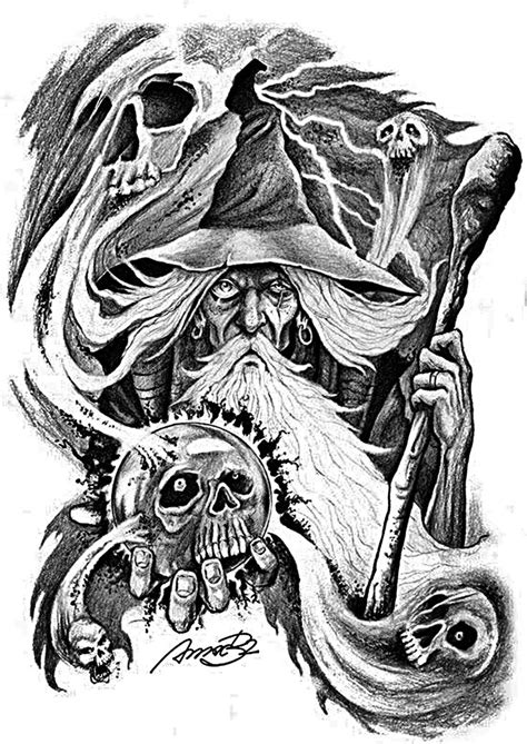 Pin By Jason Tattoo Artist On Tatuagem Wizard Tattoo Tattoo Drawings