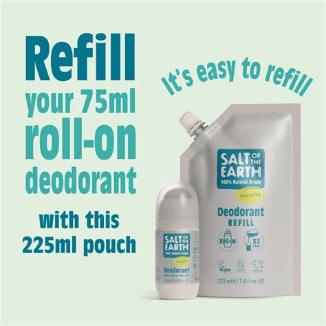 Unscented Roll O Refill Pouch 225ml Salt Of The Earth Natural
