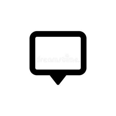 Square Speech Bubble Icon With Black Outline For Communication Design Stock Illustration