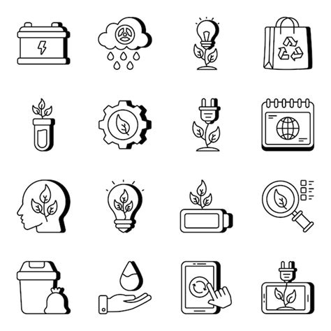 Premium Vector Pack Of Nature Linear Icons