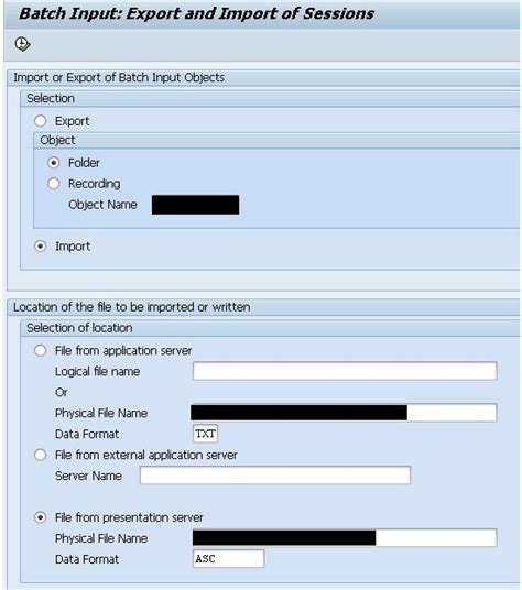 SAP Batch Input Import And Export Of Session SAP Community