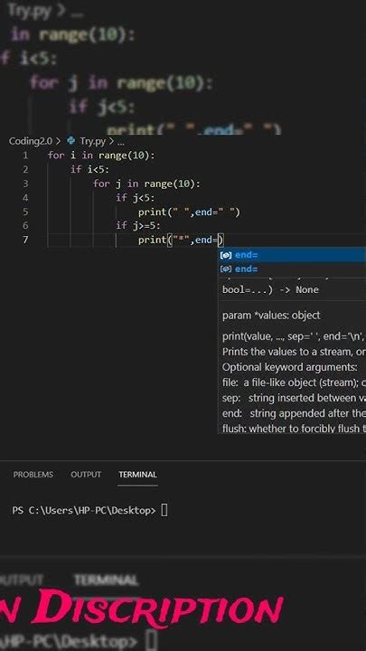Printing Pattern Using Asterisk And Space In Python Youtube