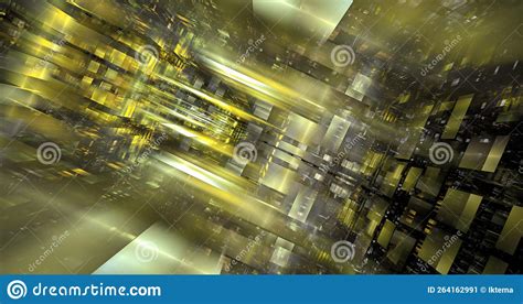 Computer Generated Abstract Tehnology Image Three Dimensional 3d Fractal Texture Stock