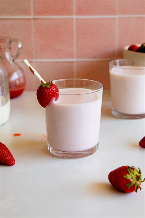 Glass Of Strawberry Milk