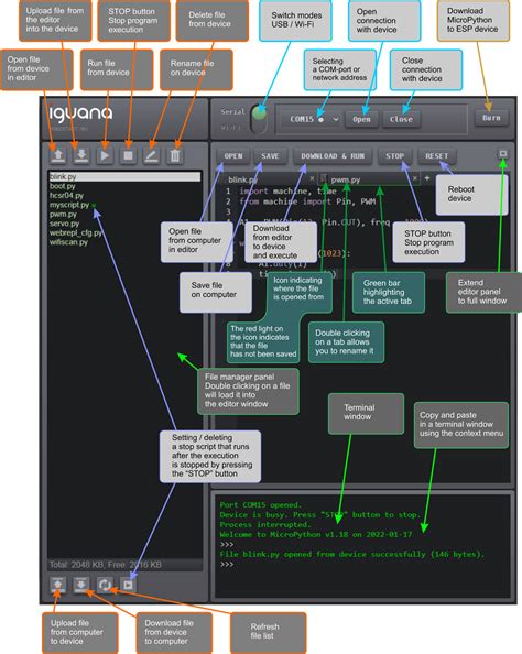 iguana micropython ide help